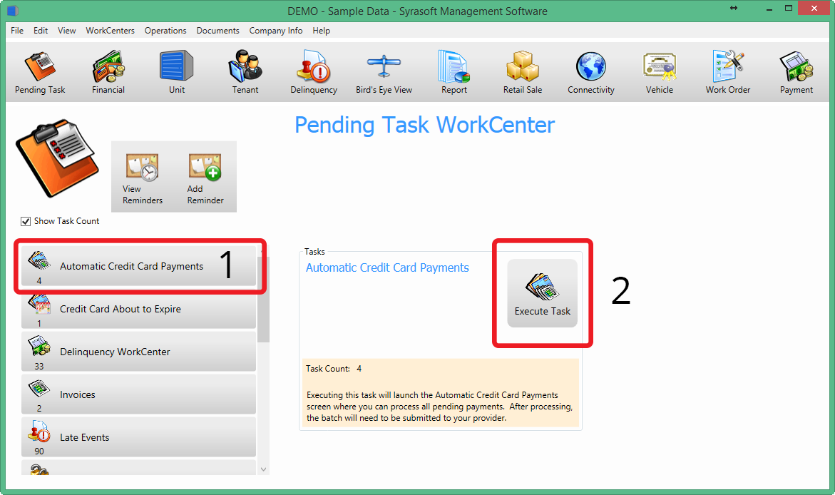 Using The Pending Tasks Workcenter Syrasoft